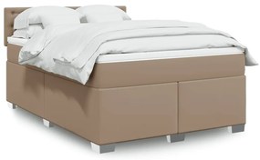 Box spring postel s matrací cappuccino 160x200 cm umělá kůže 3288431