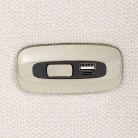 TV křeslo WAGNER otočné s elektrickým polohováním — látka, krémová