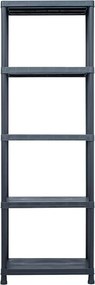 Skladové regály 2 ks černé 125 kg 60 x 30 x 180 cm plastové 276257