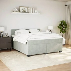 Box spring postel s matrací světle šedá 180x200 cm samet 3288678