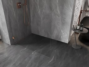 Mexen Lunar sprchová stěna levá 100 x 200 cm, 8mm čiré sklo, měděná matná, 830-100-000-65-00-L