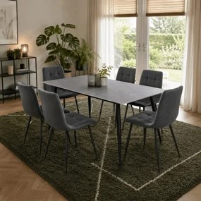 Jídelní židle šedá látka čtyřnohá kovová černá podnož DCL-X7015 GREY2