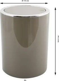 MSV KAMAKA výklopný odpadkový koš 6 L šedohnědý / plast