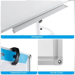 Costway Stojan na flipchart na kolečkách s magnety a značkami Výškově