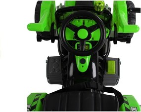 LEAN CARS Elektrický traktor s rypadlem zelený