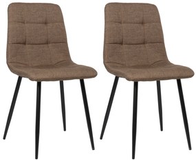 Jídelní židle Dornoch - 2 ks - textilní čalounění | hnědé