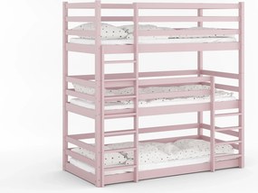 Rkids | Patrová postel Treko 80x190 Růžová
