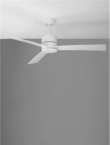 NV 9952355 Stropní ventilátor AXEL bílý hliník a listy dub - NOVA LUCE
