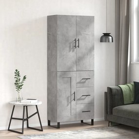 Skříň highboard betonově šedá 69,5x34x180 cm kompozitní dřevo 3196039