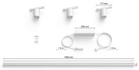 Philips-SADA 3xLED RGB Stmívatelné svítidlo do lištového systému Hue LED RGB/15,6W/230V
