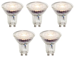Sada 5 stmívatelných čirých LED žárovek GU10 50mm 4.9W 430 lm 2700K