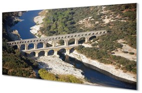 Obraz na skle řeka Řím Akvadukty 125x50 cm