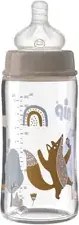 NIP Láhev kojenecká sklo široká silikon-S 240ml 0m+
