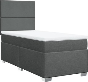 Box spring postel s matrací tmavě šedá 100 x 200 cm textil 3292693