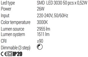 Světla a lustry REDO GROUP LED lustr nad stůl Redo Khadi 01-3490/26W/3000K/kouřové sklo