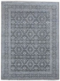 Diamond Carpets India, Ručně vázaný kusový koberec Diamond DC-HALI B Grey/silver, 140x200, šedá, chodba / předsíň