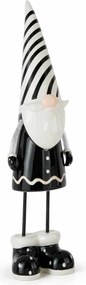 Vánoční skřítek STRIPE GNOME 41 cm, černo-bílý