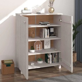 Botník HAMAR bílý 85 x 40 x 108 cm masivní borovice 340517