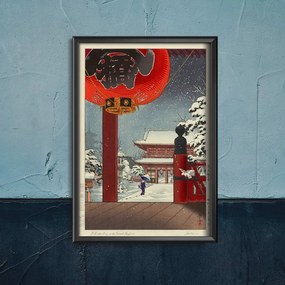 Plakát na zeď Zimní den v chrámu Asakus