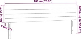 Čelo postele s LED tmavě hnědé 180x5x78/88 cm textil 3121769