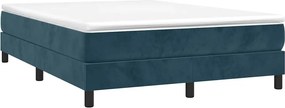 Box spring postel s matrací tmavě modrá 140x190 cm samet 3144331