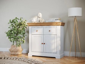 Bílý nábytek Komoda Marone Elite 2.2, malá, dekor bílá-dřevo, masiv, borovice