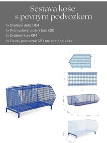 FEROPLAST spol. s.r.o Průmyslový úložný koš KS5, kompletní set 1 koše na pevných nohách