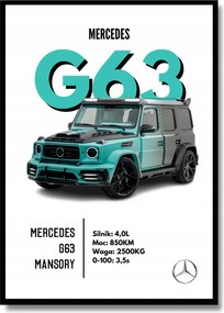 Plakát Mercedes Amg G třída Dárek pro tatínka, motorismus v rámu A3