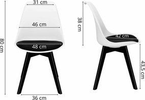 Designová židle SPRINGOS VERDE DC0020 bílo-černá
