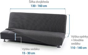 Super strečové potahy NIAGARA antracitová dvojkřeslo s dřevěnými rukojeťmi (š. 130 - 160 cm)