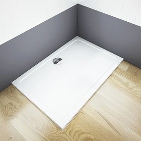 CERANO - Sprchová vanička z litého mramoru obdélníková Piato - bílá matná - 150x76 cm