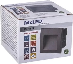 Vestavné LED svítidlo McLED Karin 3W 3000K IP65 šedá ML-517.013.81.0