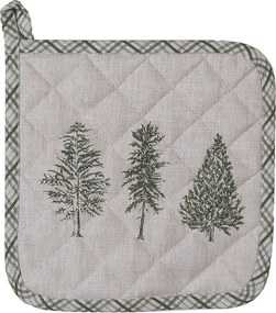 Béžová bavlněná chňapka - podložka se stromky Natural Pine Trees - 20*20 cm
