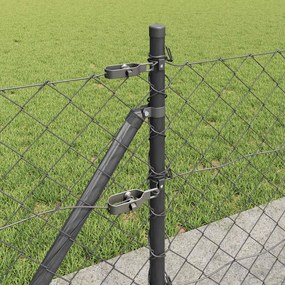 Zábradlí s betonovým základem 10 x 0,6 m Ocel potažená PVC Šedá 3351263
