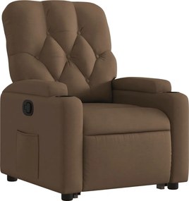 Zvedací polohovací křeslo hnědé textil 3204714