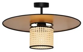 Duolla - Přisazený lustr TOKYO RATTAN 1xE27/15W/230V pr. 50 cm zlatá/ratan