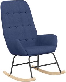 Houpací křeslo s podnožkou modré textil 3097708
