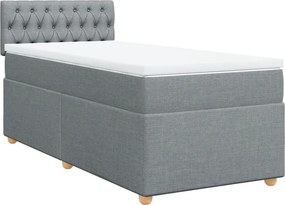 Box spring postel s matrací světle šedá 80 x 200 cm textil 3288814