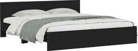 Rám postele s čelem černý 200 x 200 cm 3207456
