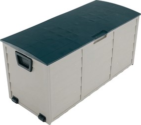 Zahradní úložný box, šedá/zelená, KORTEZ
