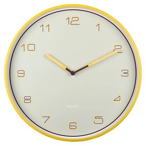 Karlsson 6013BY designové nástěnné hodiny žlutá, pr.  40 cm