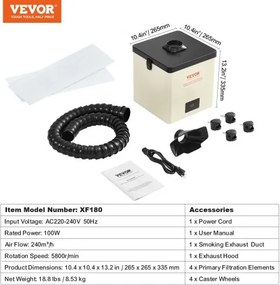 100 W Odsavač kouře z pájky 3-stupňové filtry 240 m³/h Silné sání