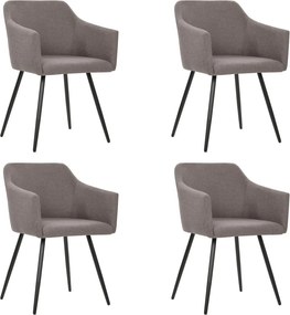 Otočné jídelní židle 4 ks taupe textil 3065680