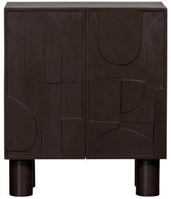 Hoorns Tmavě hnědá dřevěná komoda Atrey 80 x 43 cm