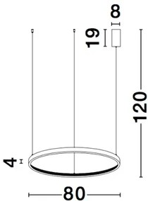 LED lustr Preston 80 černé