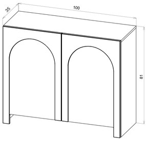 Komoda Arco 100 cm kašmírová