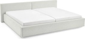 Bílá čalouněná dvoulůžková postel s úložným prostorem s roštem 200x240 cm Cube – Meise Möbel