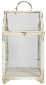 Krémová kovová lucerna s patinou Arjan – 30x30x54 cm