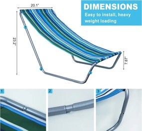 Skládací plážové lehátko SAND, modro-bílé