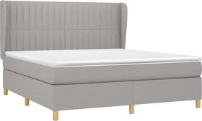 Box spring postel s matrací světle šedá 180 x 200 cm textil 3128701